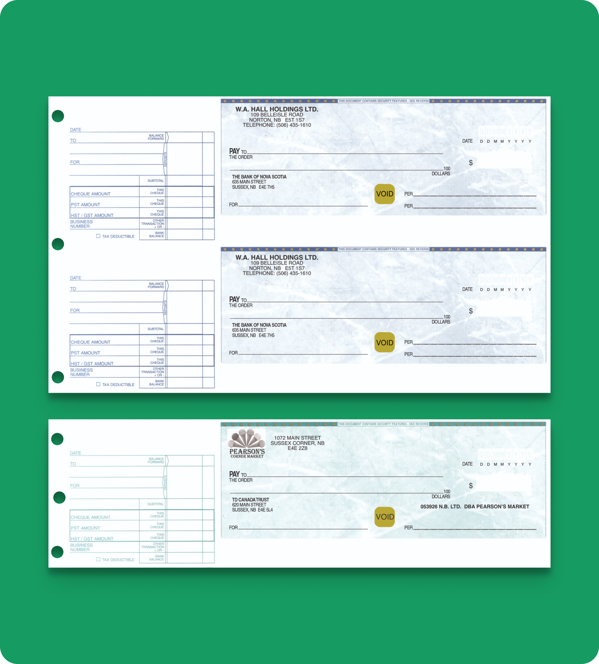 Manual Cheques - Halifax | Moncton | St. John's | Summerside, PEI